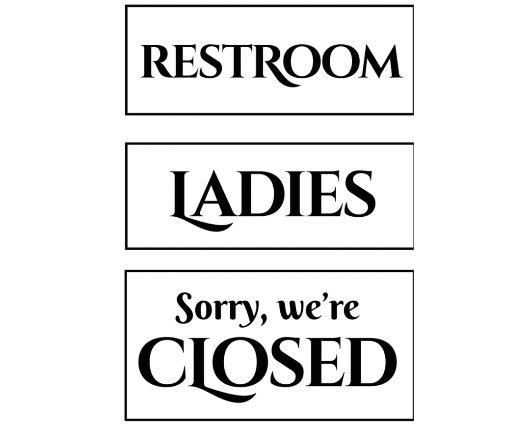 Restroom or Bathroom Sign : Personalized Modern Rustic Business Wood ...